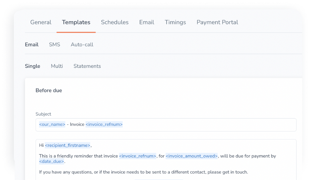 Automated email payment reminders | Chaser